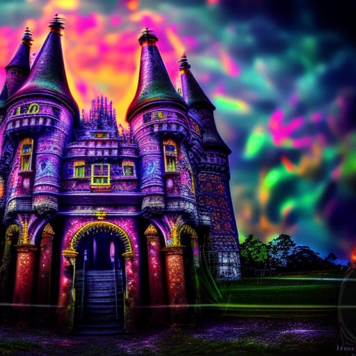 Psychedelic fantasy castle - AI Generated Artwork - NightCafe Creator