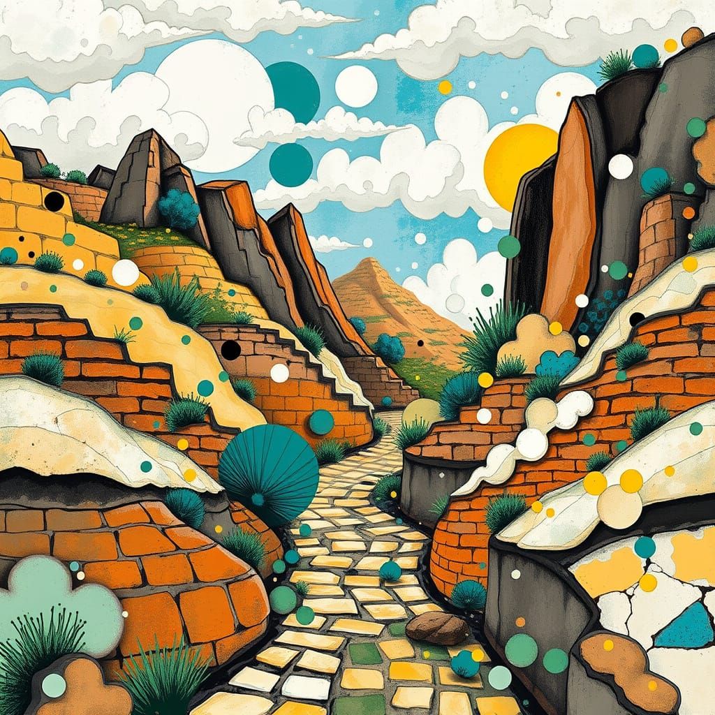 Bricks and stones... - Earthy Landscape with Brickwork in Im...