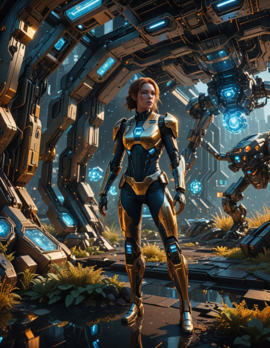 Cyborg Scientists Investigate Terraformed Wonders ... - AI Art