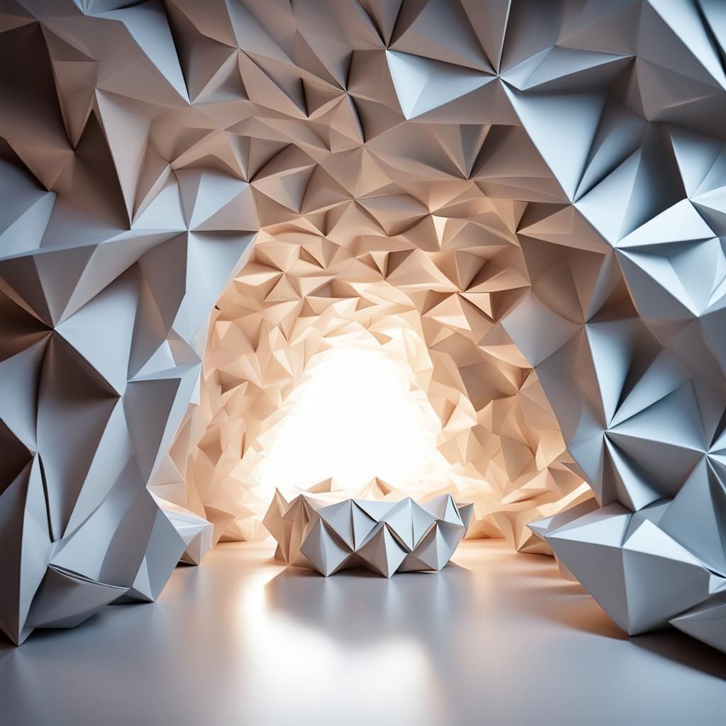 Origami cave - AI Generated Artwork - NightCafe Creator