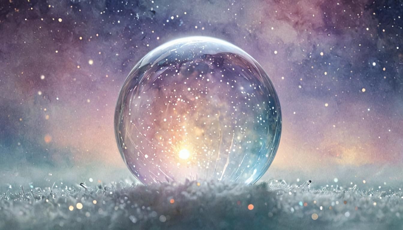 Ethereal White Orb in Celestial Night Sky - AI Art