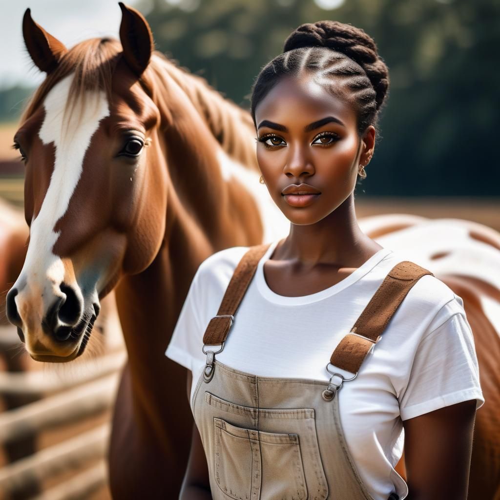 RANCH LIFE: Beautiful Black Woman, American Rancher - AI Generated ...