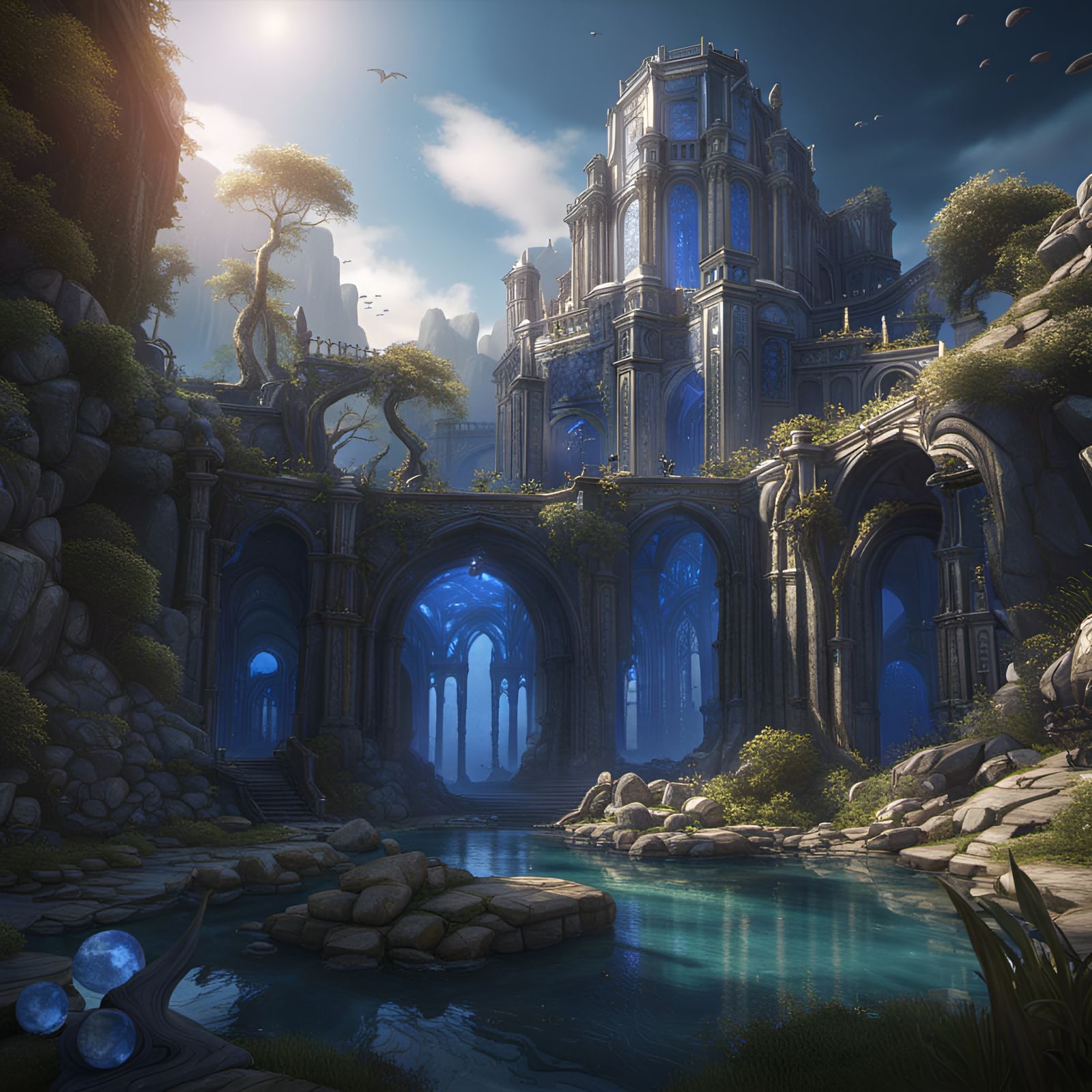 Saphire Realm - AI Generated Artwork - NightCafe Creator