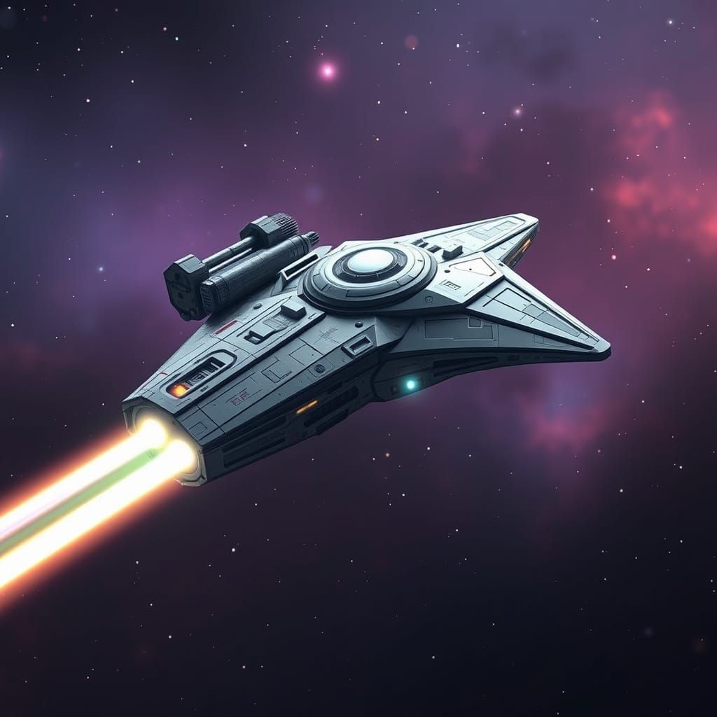 Futureistic Alien Space Shuttle in Nebula - AI Art