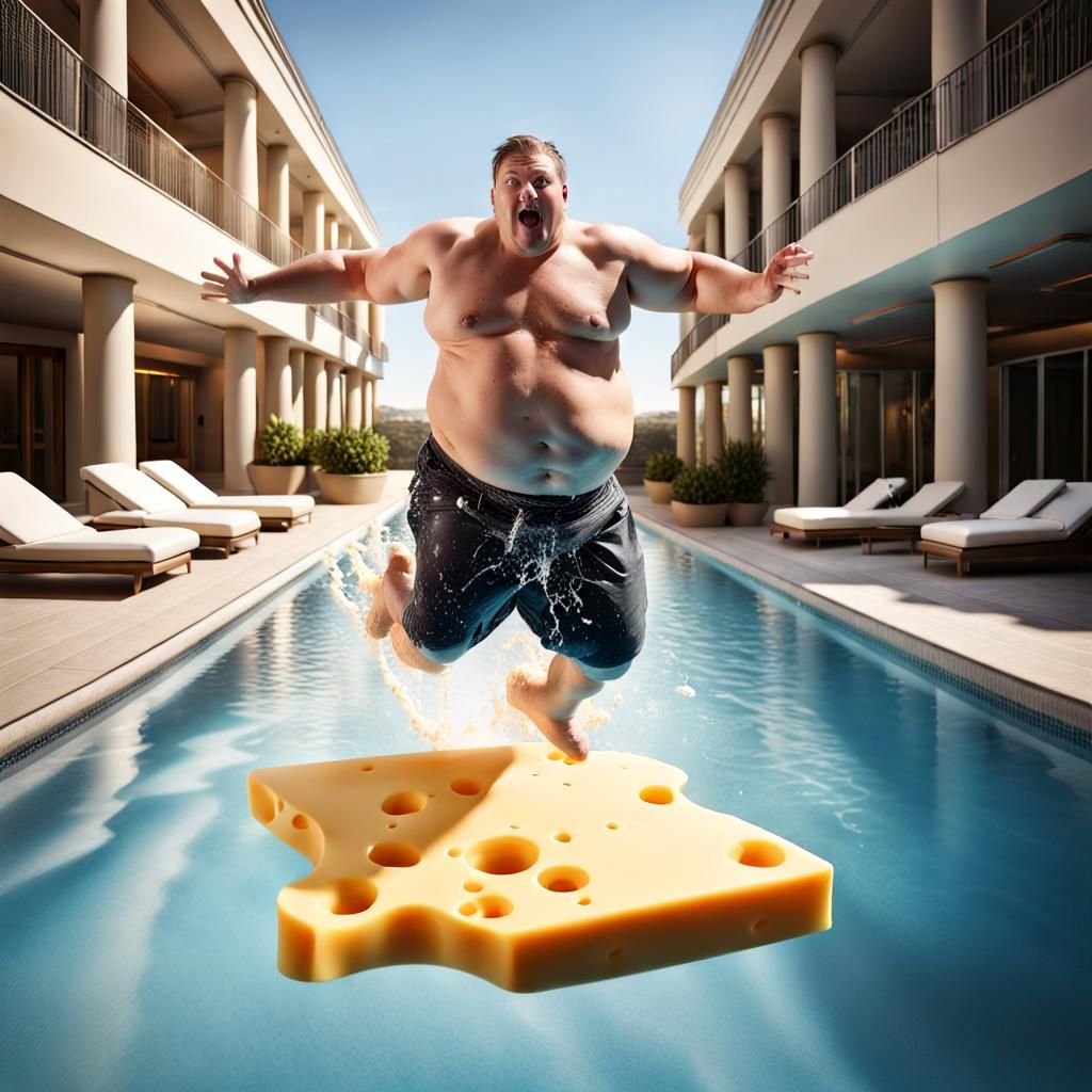 Man having cheese nightmares - AI Generated Artwork - NightCafe Creator