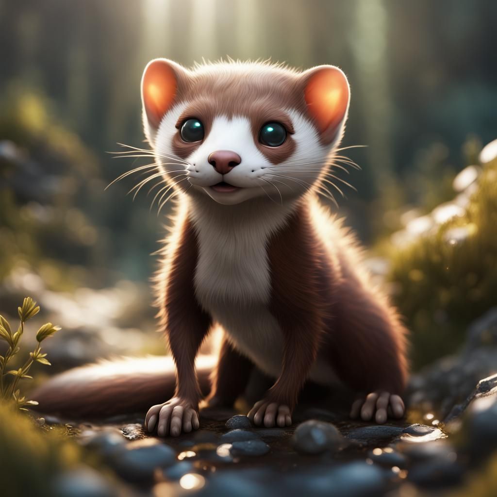 Cute Stoat - AI Generated Artwork - NightCafe Creator