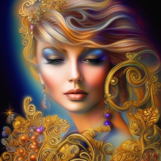 Beautiful WOMAN intricate filigree designs hypermodernism 8K resolution ...