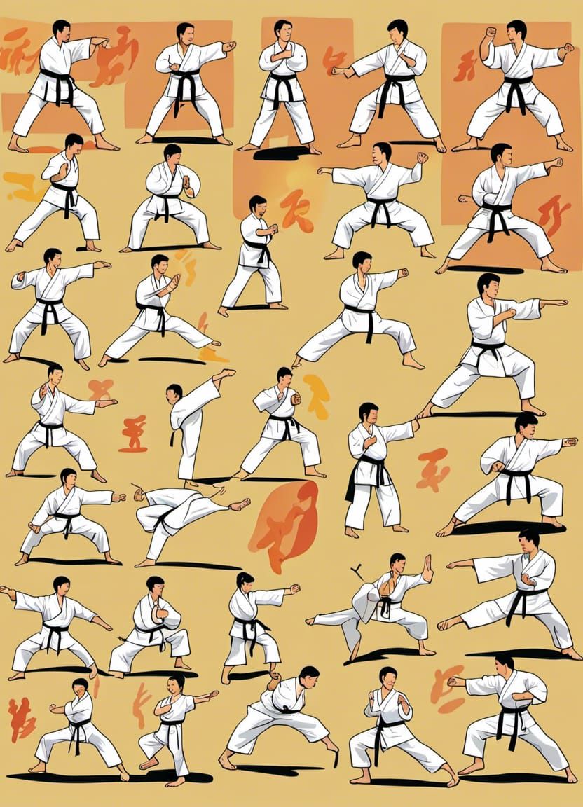 Karate Techniques illustrated - AI Generated Artwork - NightCafe Creator