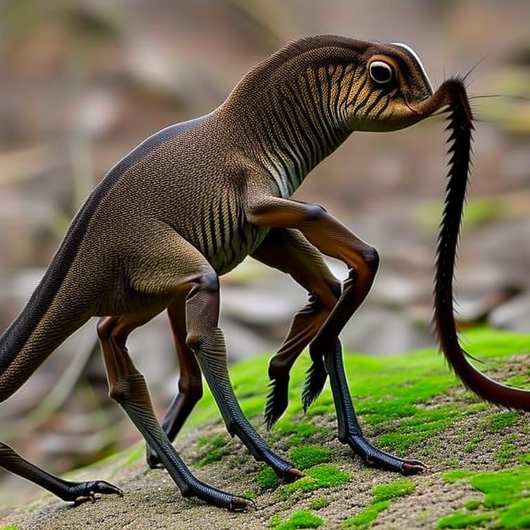 A mythical creature , has long, slender legs with padded feet. Its feet ...