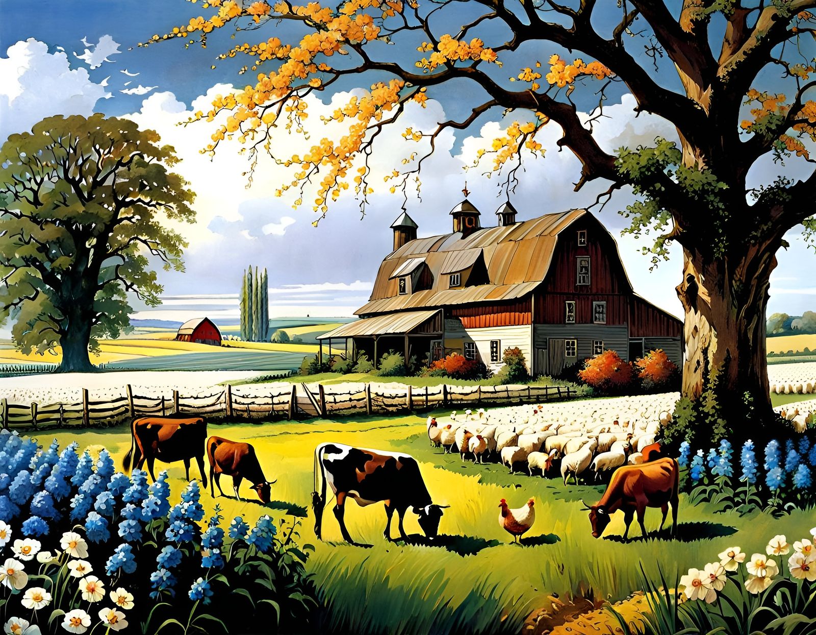 Farm Life, Abstract wallpaper - AI Generated Artwork - NightCafe Creator