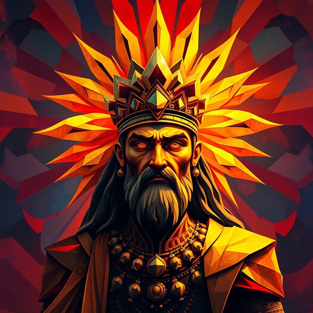 Mithra, Iranian Sun God, in Grandiose, Art Deco-In... - AI Art