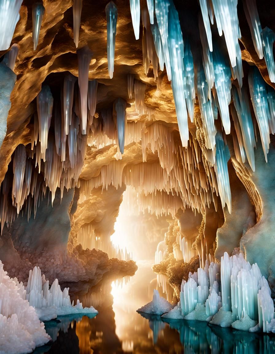 3d clear crystal cave interior;by photographer "intricate clear crystal ...
