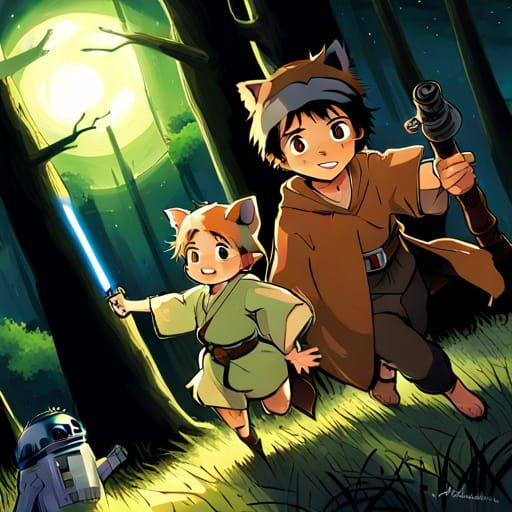 star wars, forest moon of endor, ewoks, hayao miyazaki, studio ghibli ...