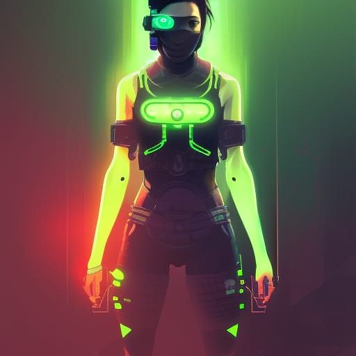 neon ninja, splinter cell, tactical, cyberpunk, head and shoulders ...