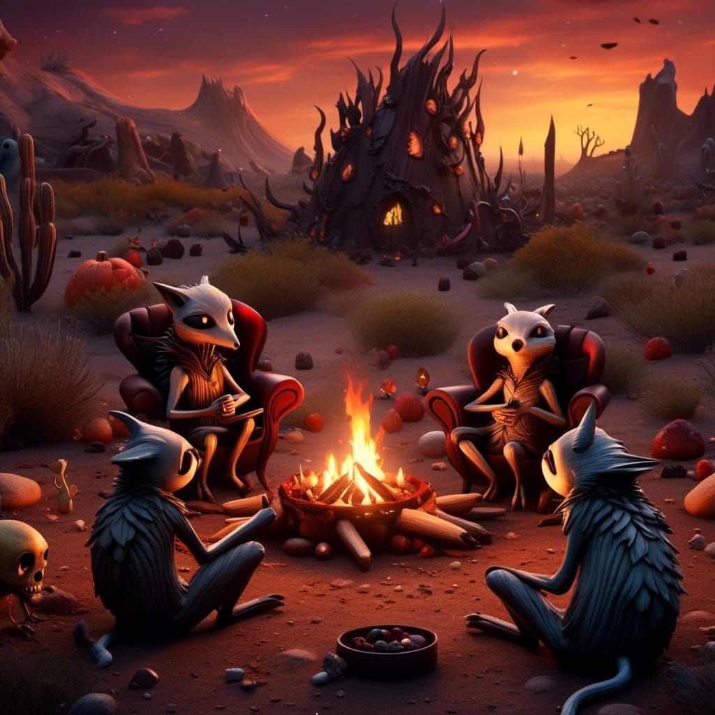 Campfire Stories * - AI Generated Artwork - NightCafe Creator