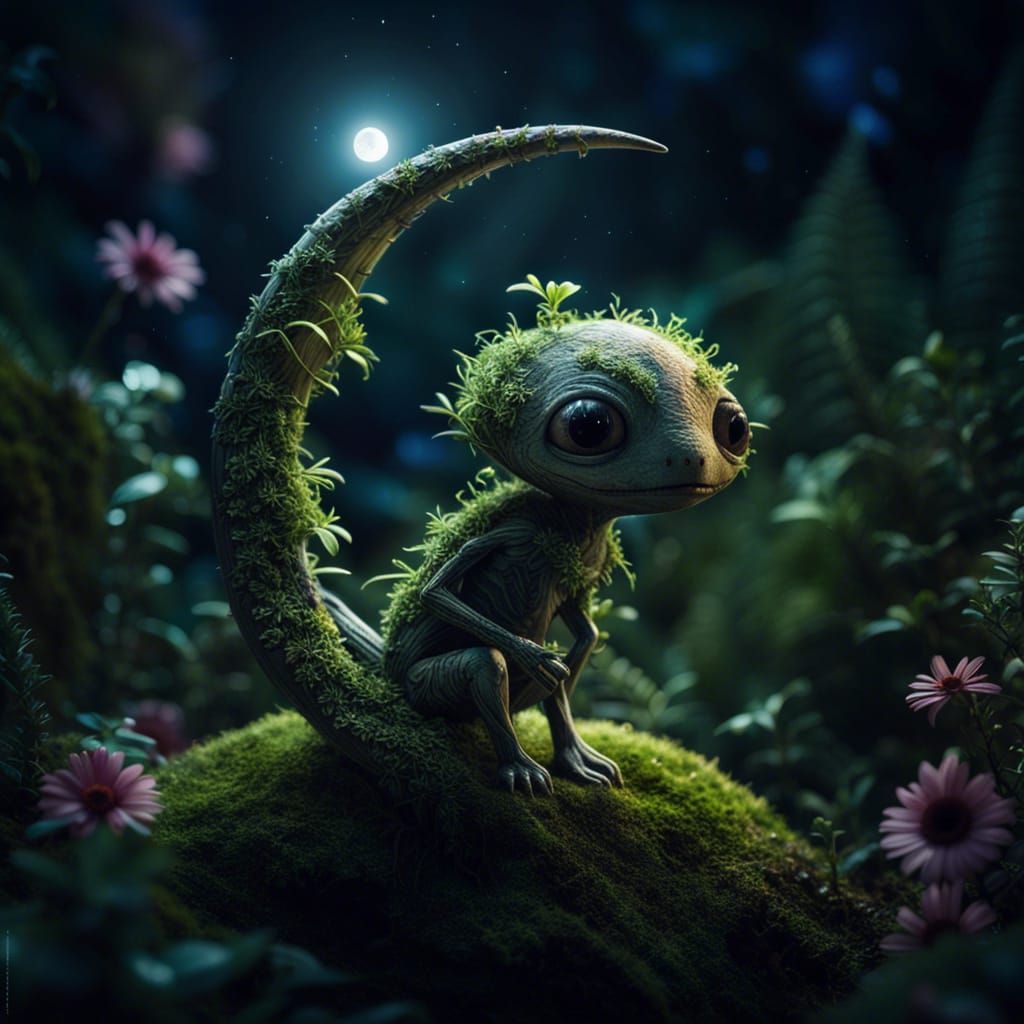 cute mini alien animal in a jungle of an alien planet... - AI Generated ...