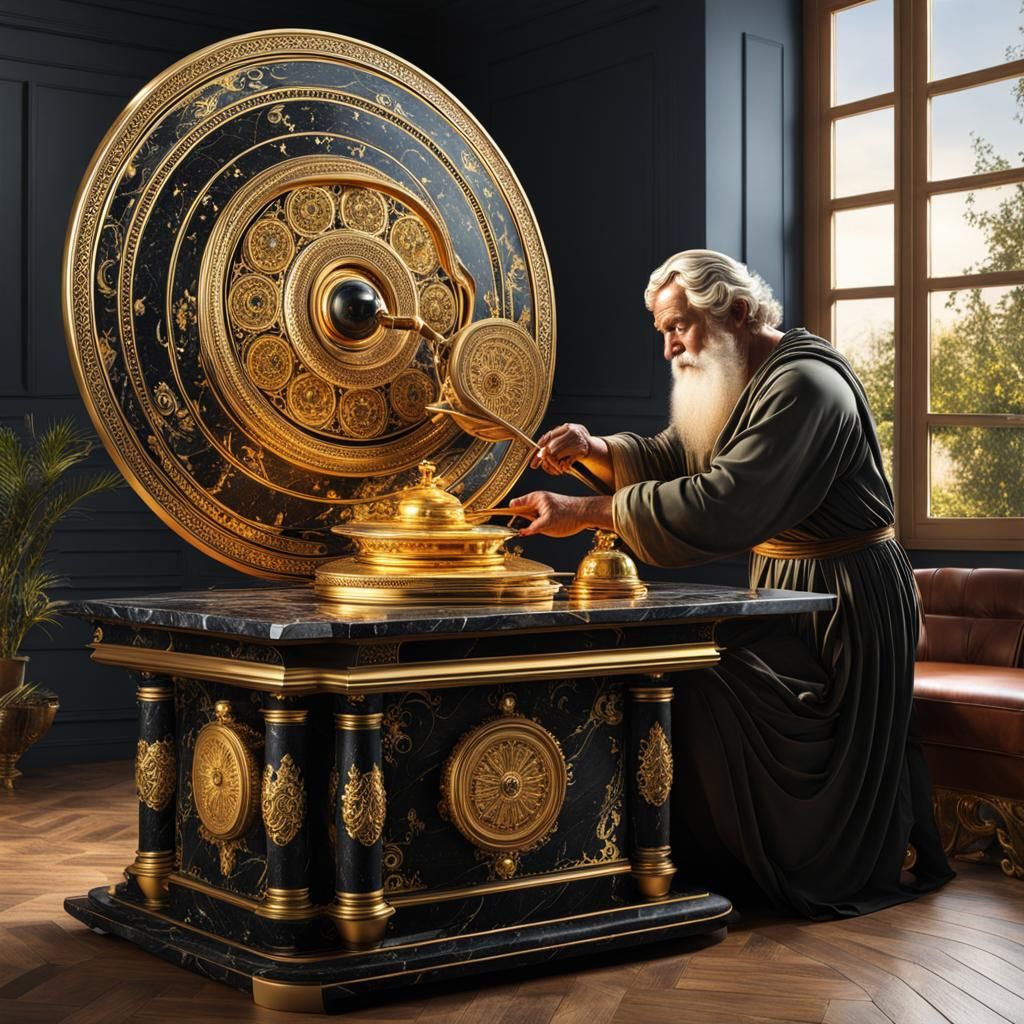 Archimedes in his workshop - AI Generated Artwork - NightCafe Creator