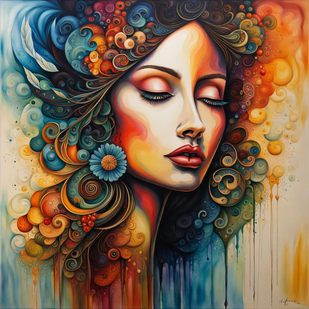 full unique face with character original intriguing captive Profile ...