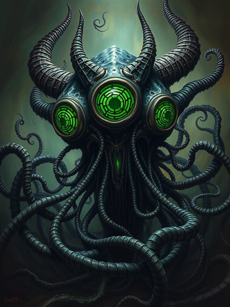 Weirdcore Demonic Entity in Deep, Rich Colors - AI Art