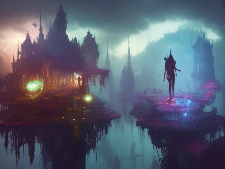 Insanely detailed photograph of an elaborate Magic OtherWorld by Ismail ...