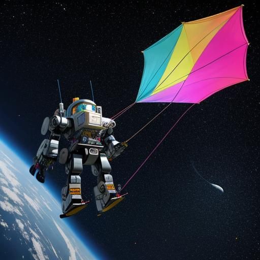Robot and kite - AI Generated Artwork - NightCafe Creator