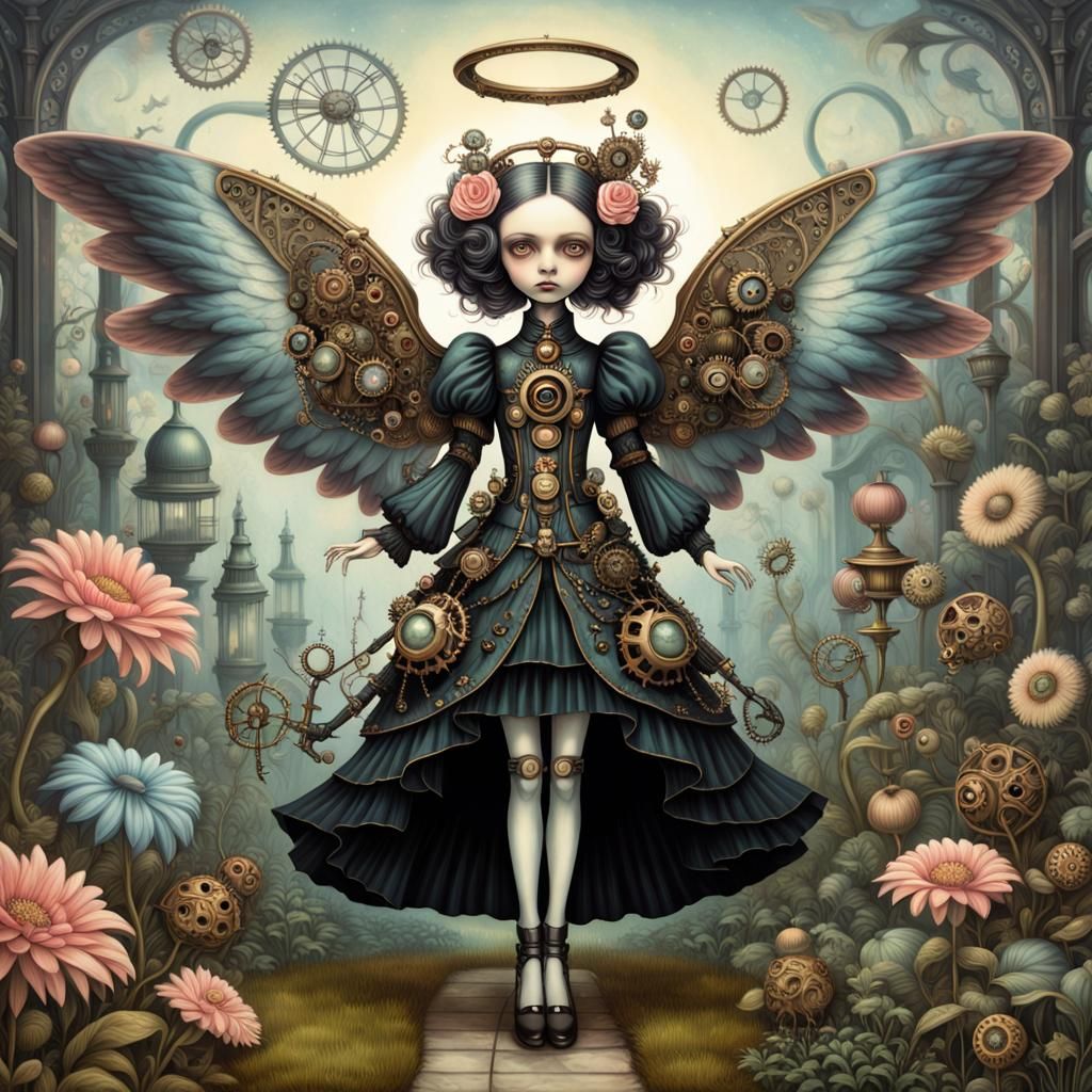 Steampunk Angelika - AI Generated Artwork - NightCafe Creator