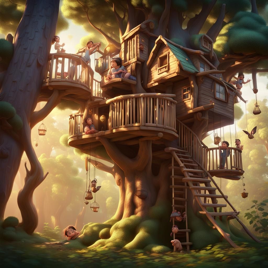 Tree top family - AI Generated Artwork - NightCafe Creator