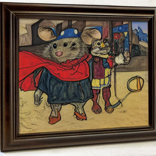 Vampire Mouse with Superpowers in Egon Schiele-Rem... - AI Art