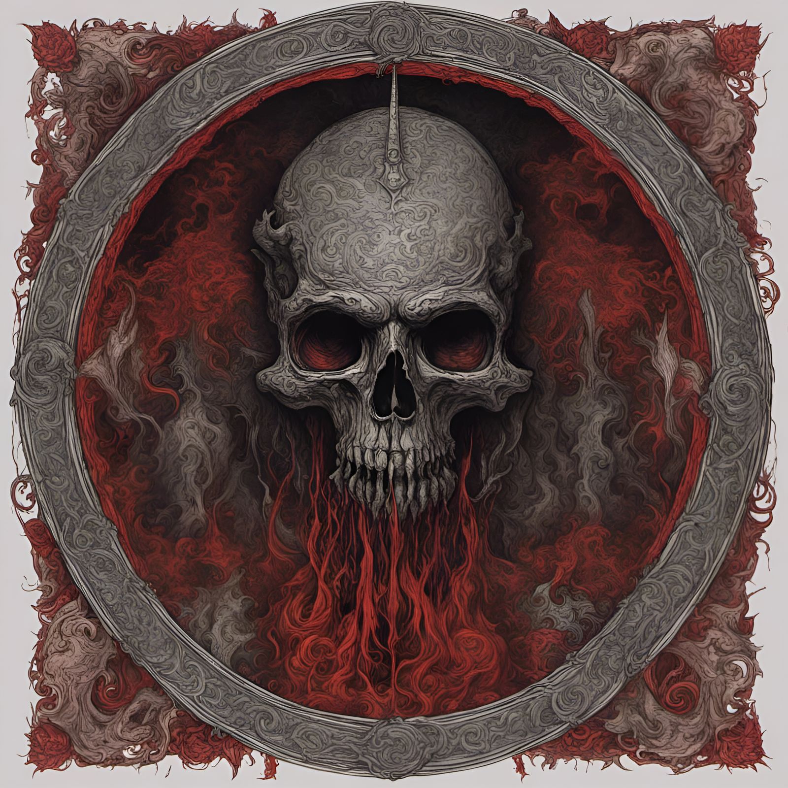 mystic red fog in hell,medieval celtic patterns necronomicon,black ...