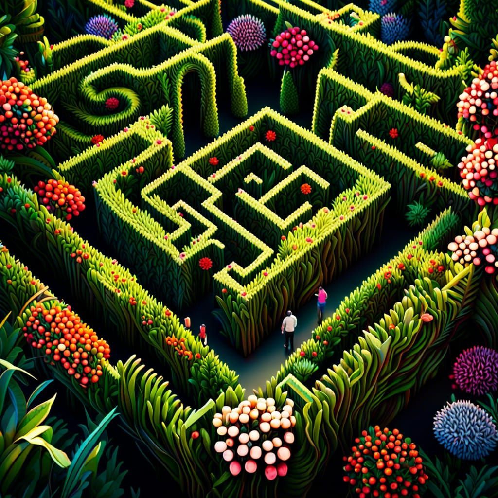 Neon Maze - AI Generated Artwork - NightCafe Creator