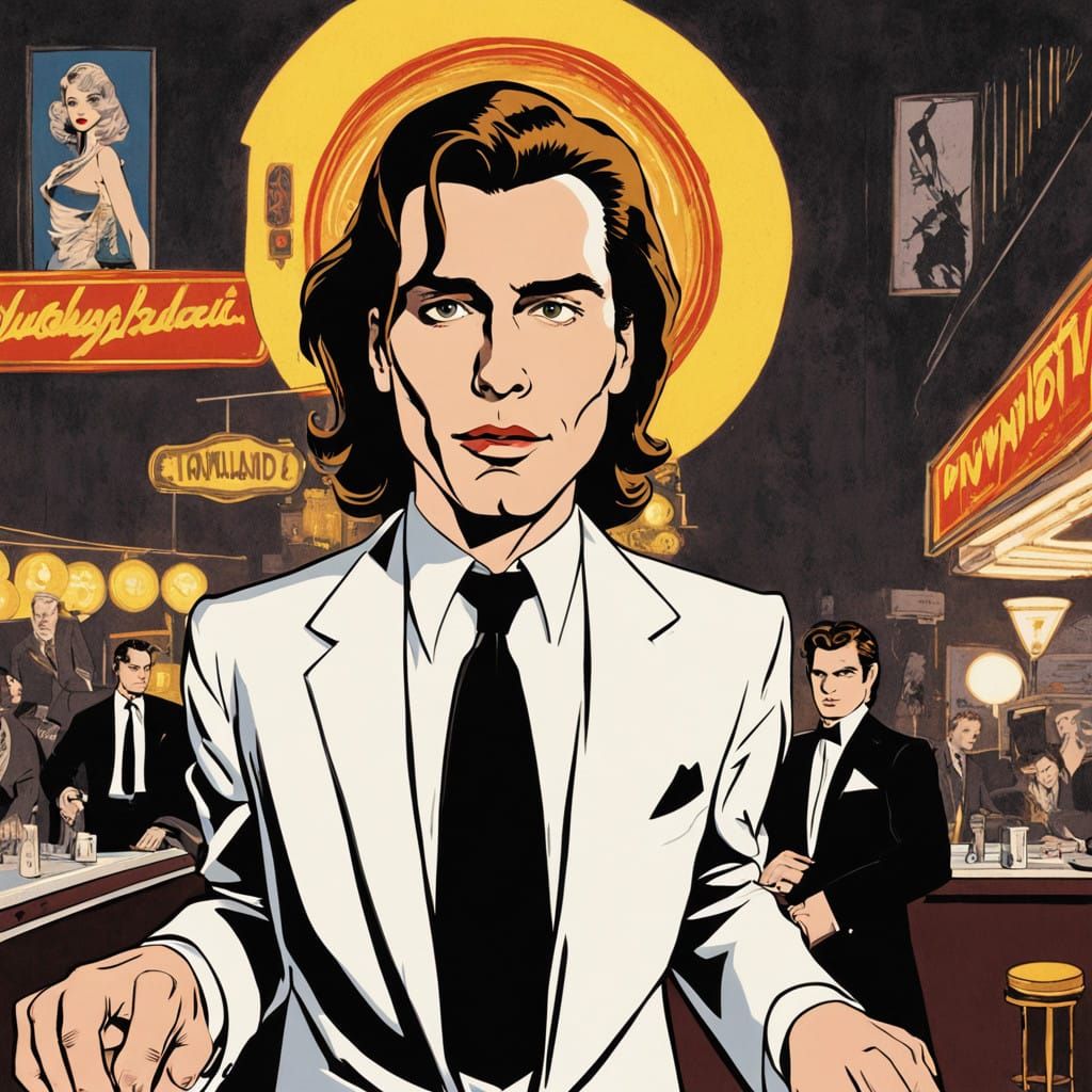 Pulp fiction - Vincent Vega in Retro Nightclub, Pop Art Fil...