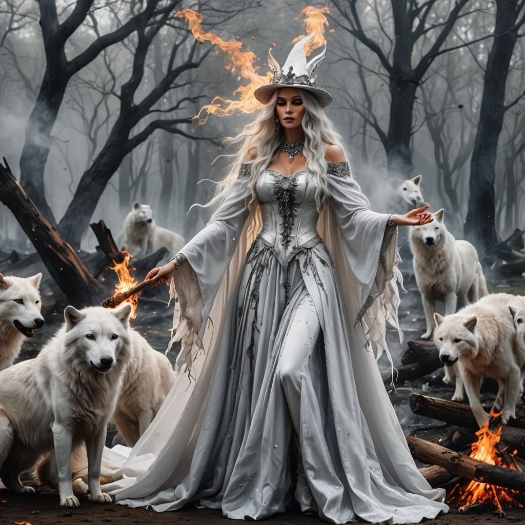 A beautiful white witch - AI Generated Artwork - NightCafe Creator