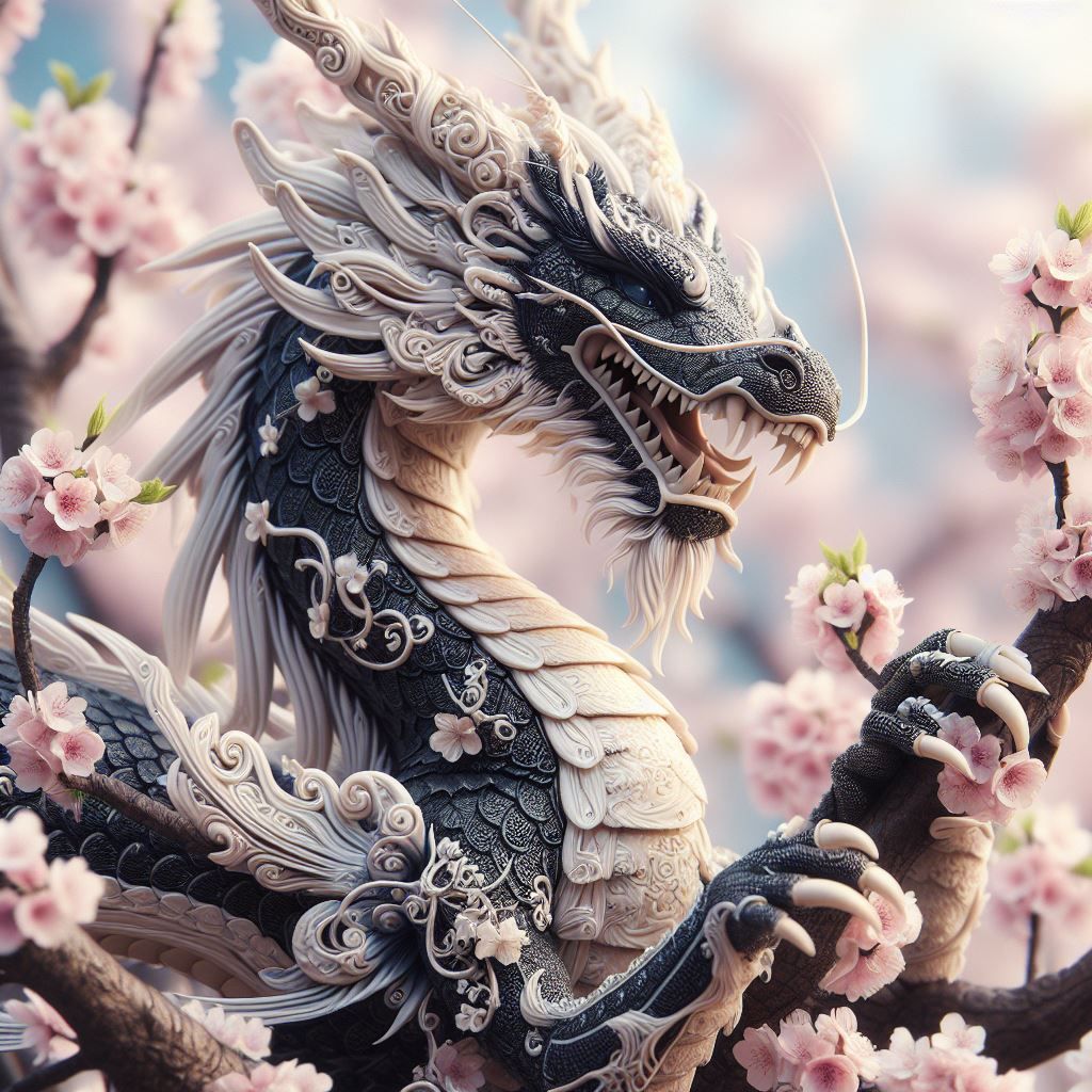 Sakura Dragon - AI Generated Artwork - NightCafe Creator