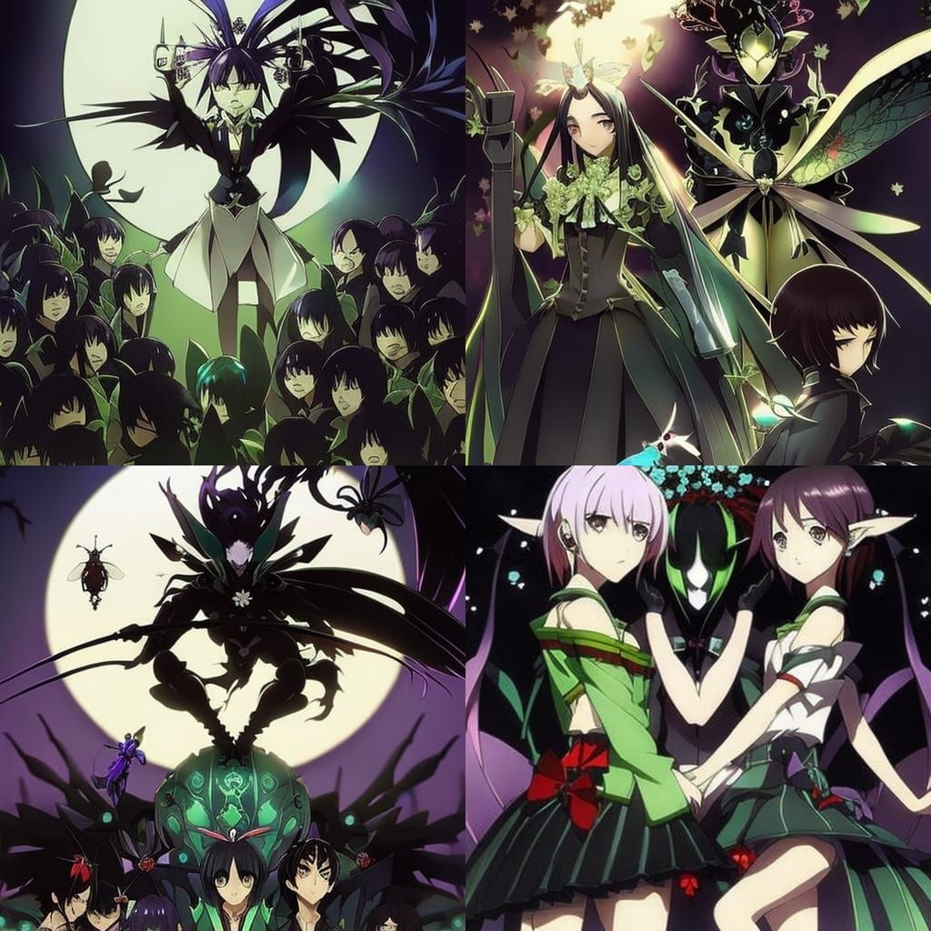 humanoid insects,party,Tim Burton. by artist "anime", Anime Key Visual ...