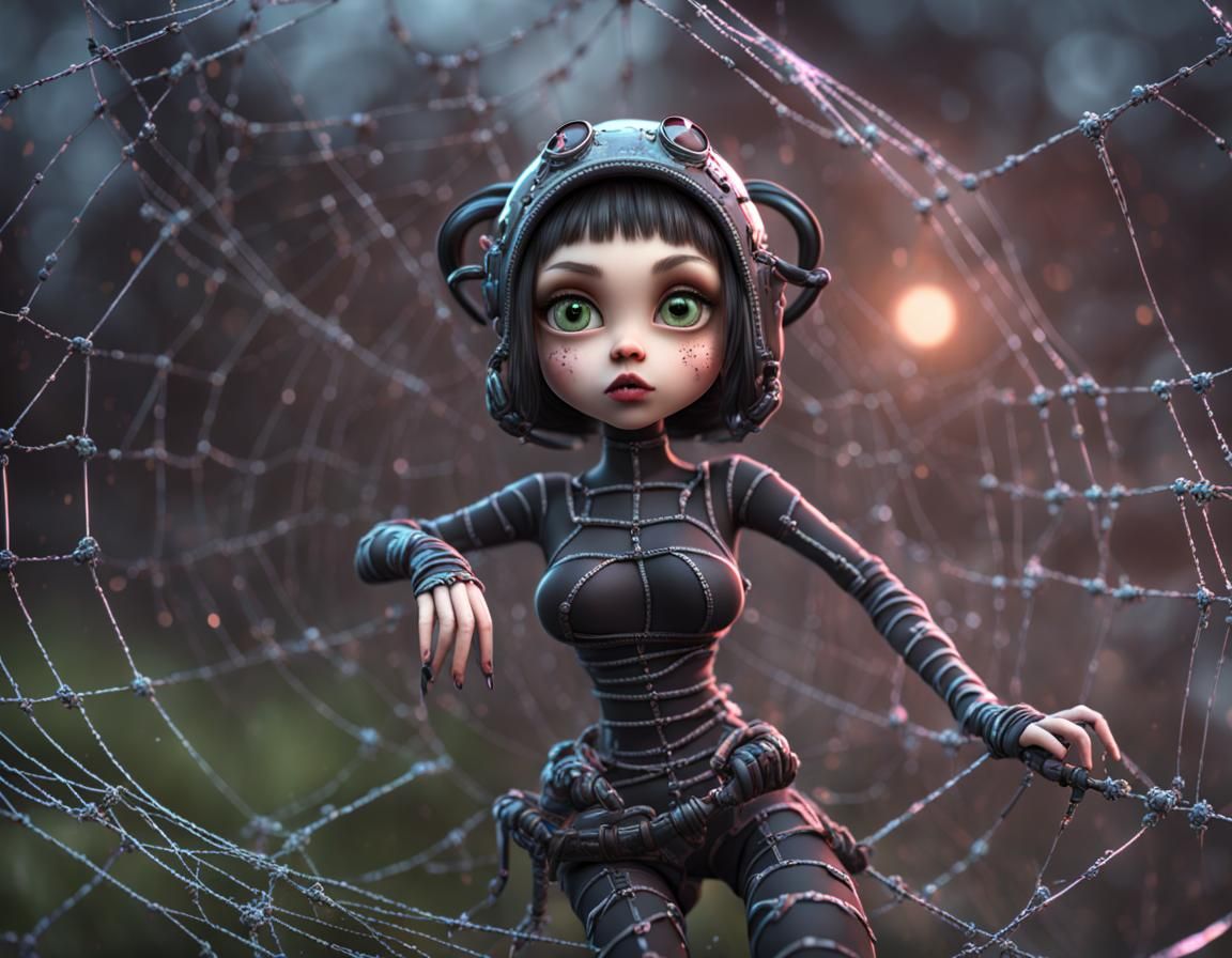 Stuck on a spider web - AI Generated Artwork - NightCafe Creator