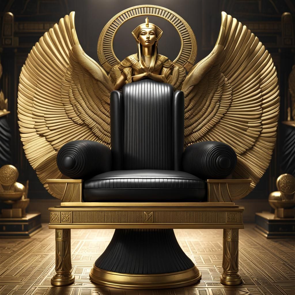 studio shot, Egyptian chair, ISIS, 8k resolution, ambient occlusion ...