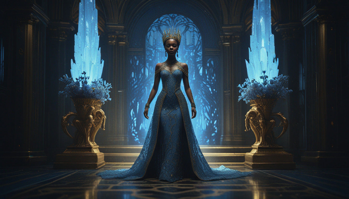 Bluebells Princess - A Futuristic Queen in Regal Splendor