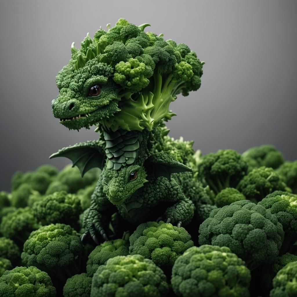 Dragon made of broccoli - AI Generated Artwork - NightCafe Creator