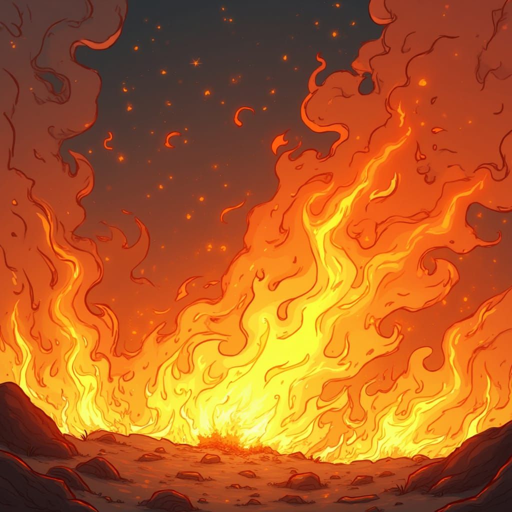 Fire background cartoon like fires - Vibrant Cartoon Flames ...
