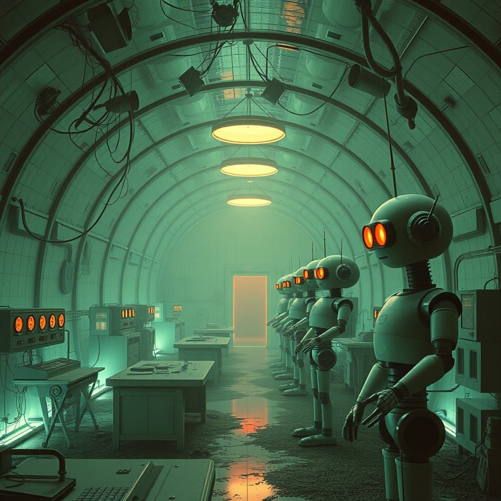 Abandoned Utopian Research Center in Sci-Fi Horror - AI Art
