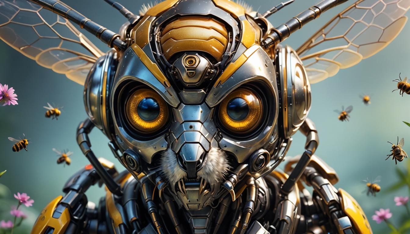 A Cute CYBORG bee - AI Generated Artwork - NightCafe Creator