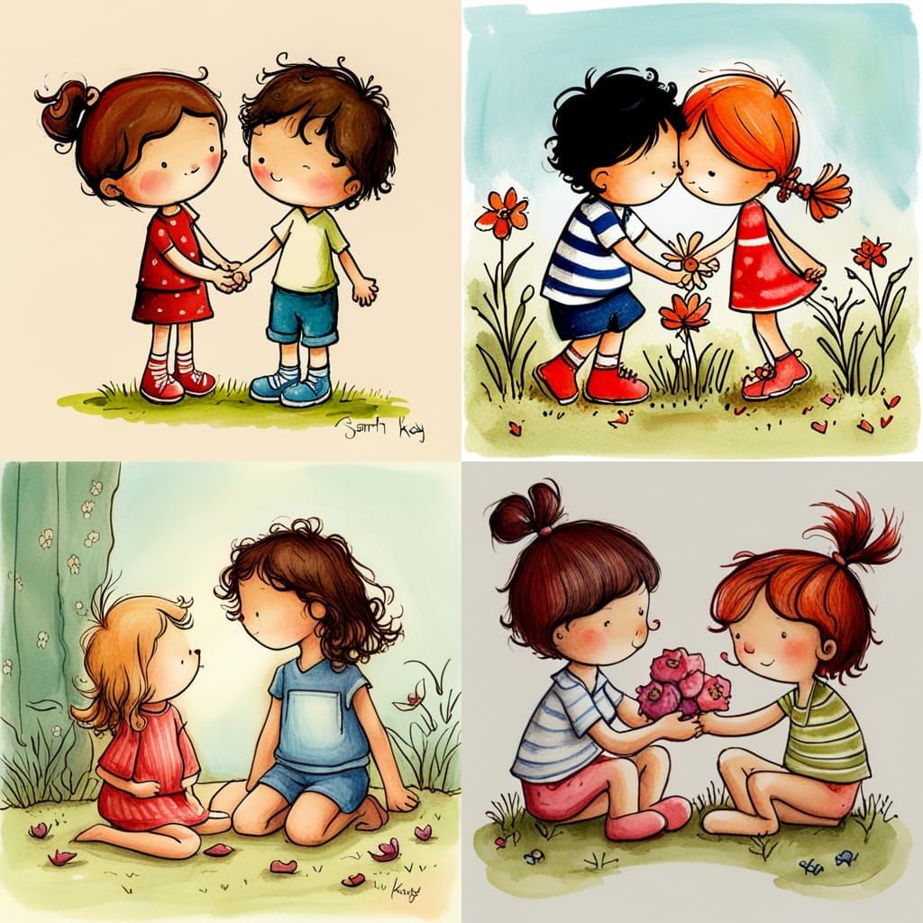 boy and girl friendship by by Australian illustrator Sarah Kay (Vivien ...
