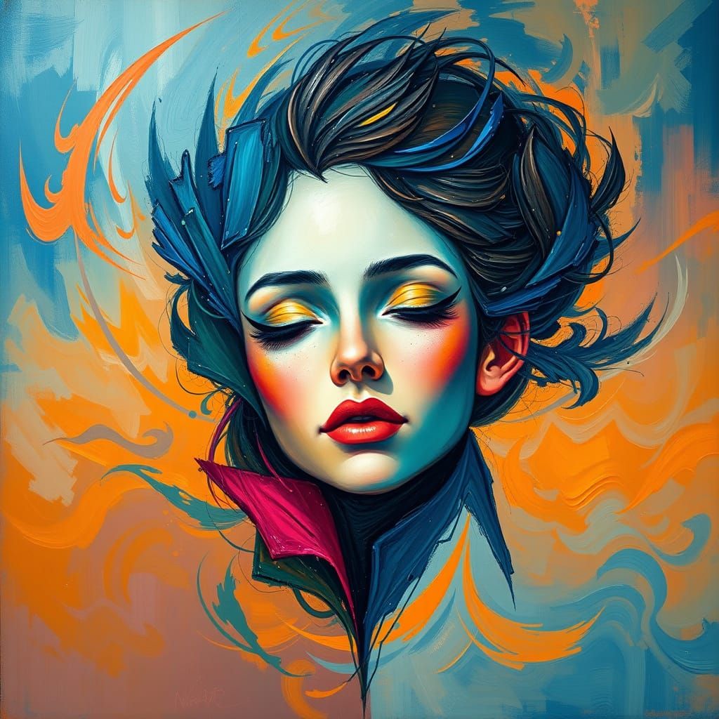 Dreamlike Abstract Artwork in Impressionist Oil Pa... - AI Art