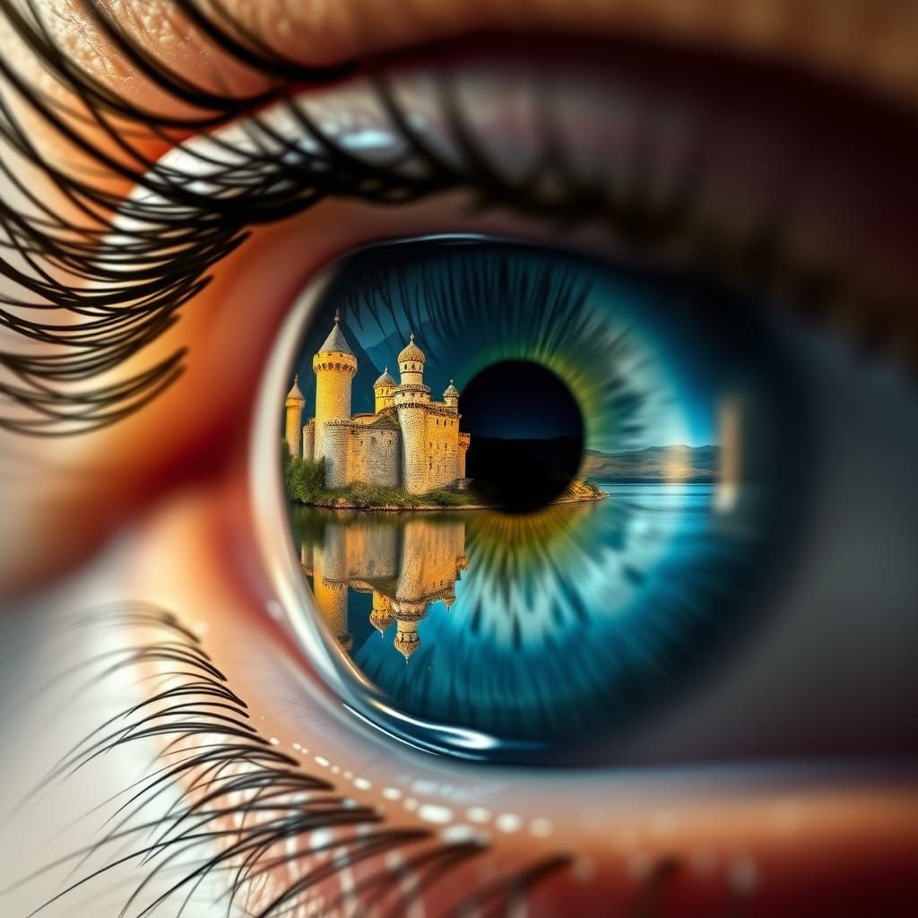 Reflective Eye Version 2 - Realistic Eye with Distorted Cast...