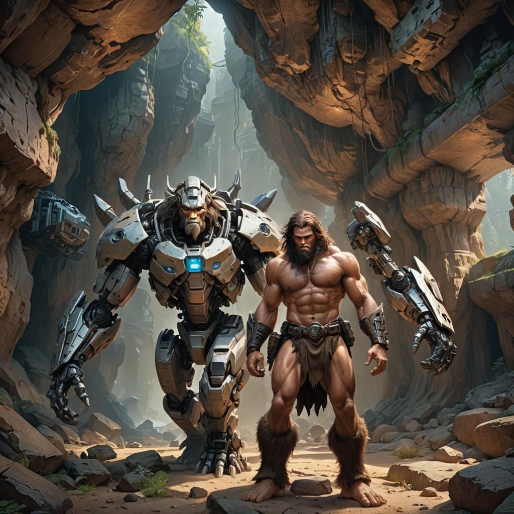 caveman mecha - AI Generated Artwork - NightCafe Creator