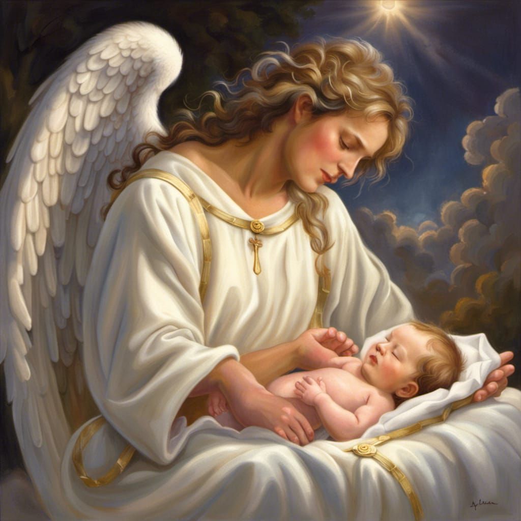 Angels watching over us - Angel Watching Over Newborn Baby