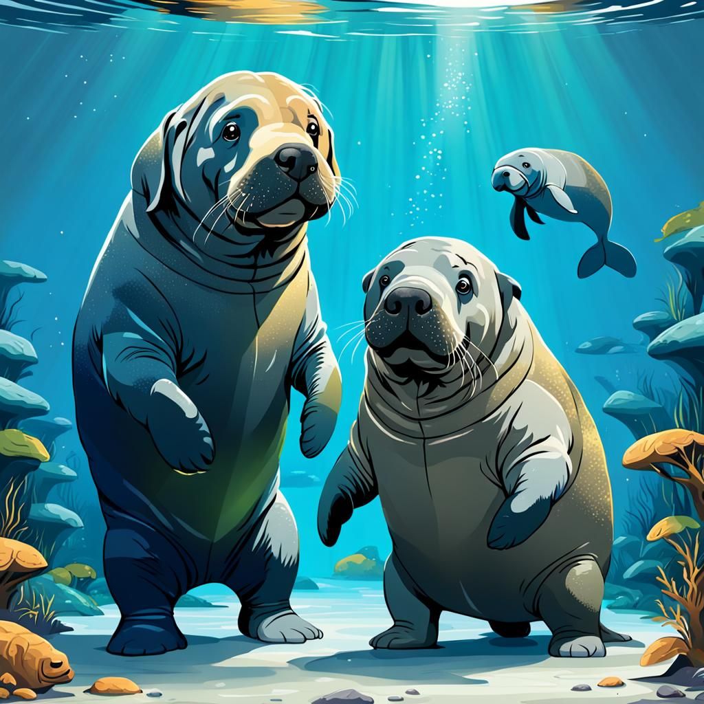 Hybrids of dog and manatee - AI Generated Artwork - NightCafe Creator