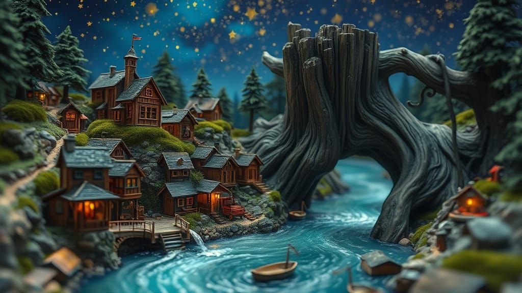 Tiny tree stump village - Tiny tree stump village