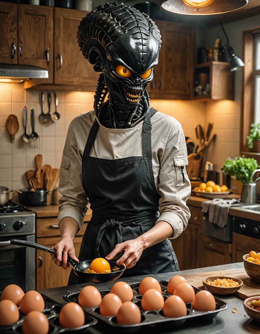 Alien cook - AI Generated Artwork - NightCafe Creator