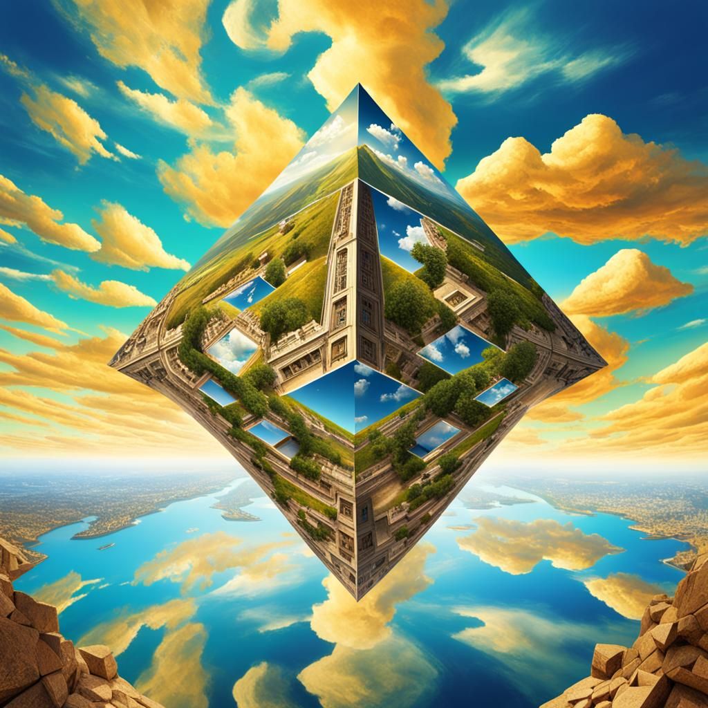 Inverted pyramid in the sky, Art Styles: Surrealism, Art Inspirations ...
